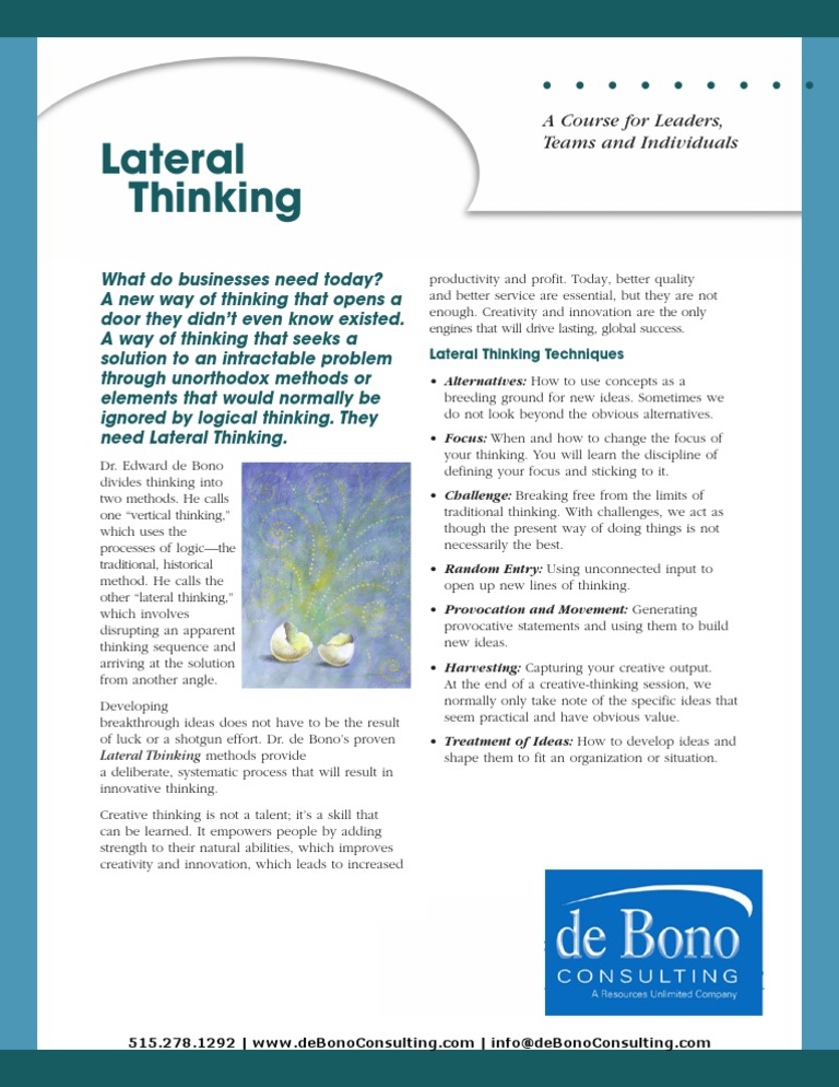 Lateral Thinking for Business Success | PDF | Creativity | Innovation