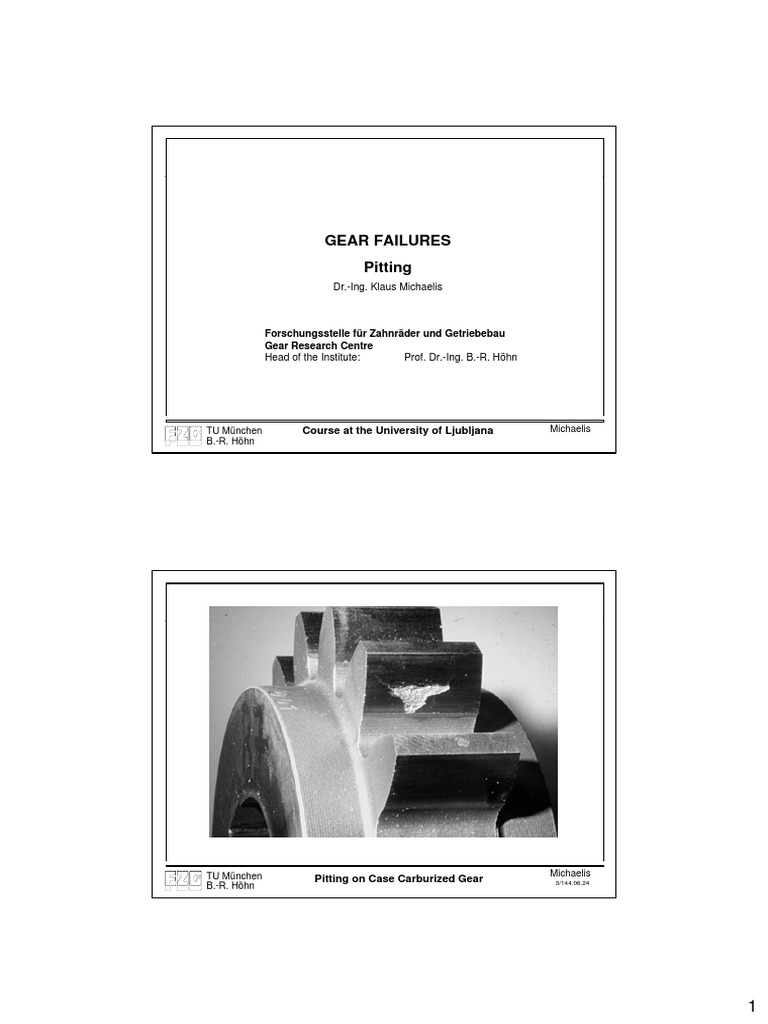 Gear Failures Pitting | PDF | Materials Science | Applied And ...