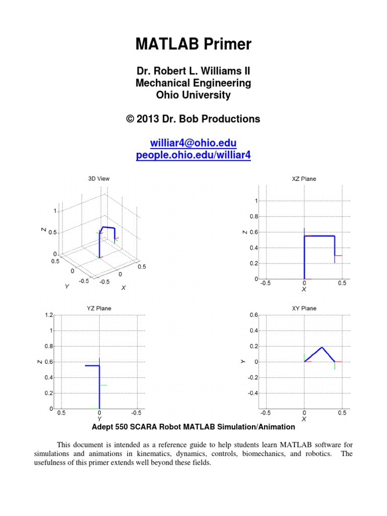 Matlab Primer | PDF | Matlab | Matrix (Mathematics)
