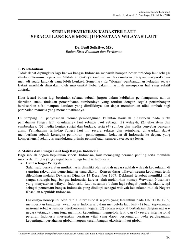 Kadaster Laut untuk Penataan Wilayah Laut | PDF
