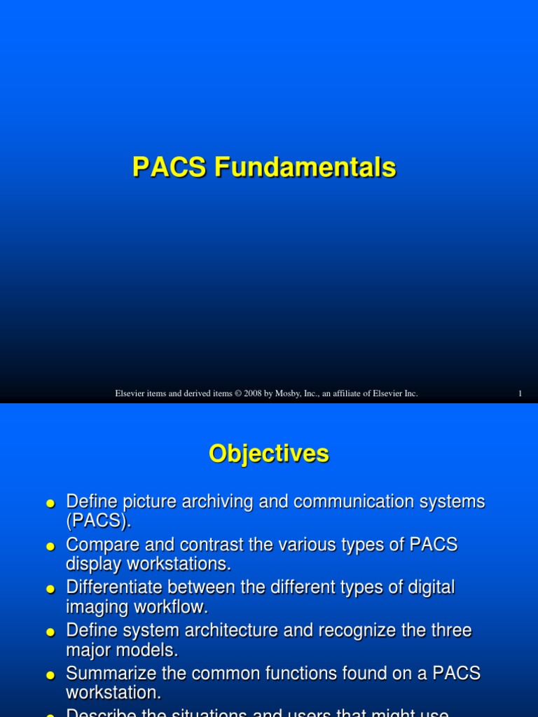 PACS Fundamentals | PDF | Medical Imaging | Areas Of Computer Science