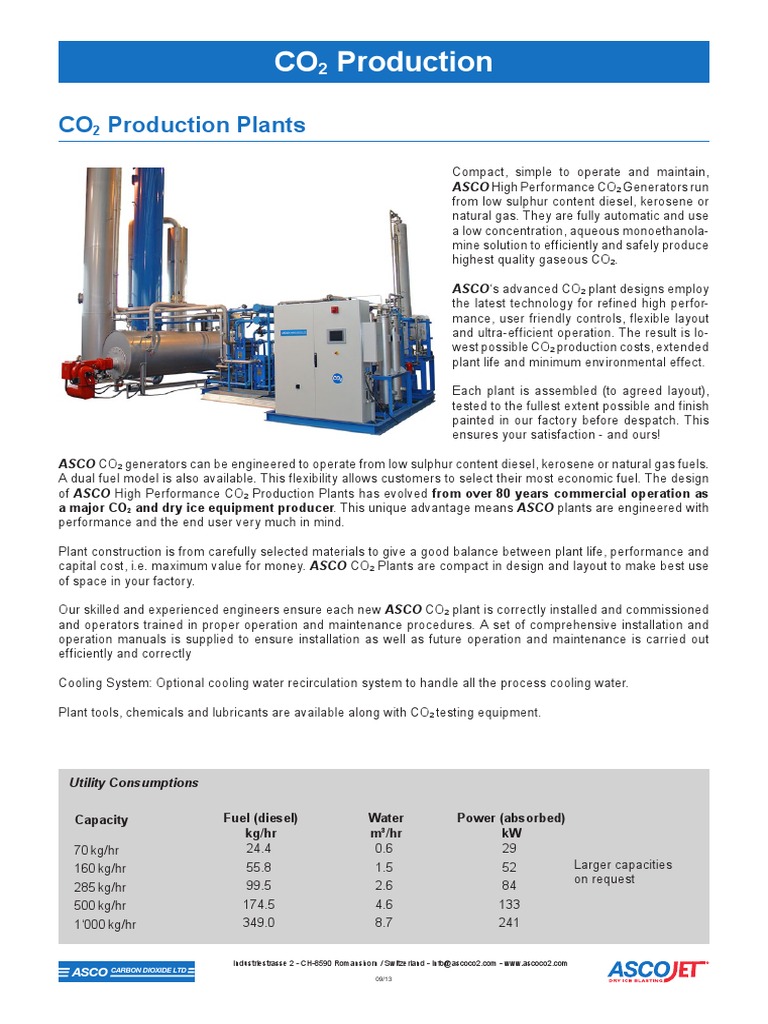 ASCO CO2 Production Plant Overview | PDF | Home & Garden | Technology ...