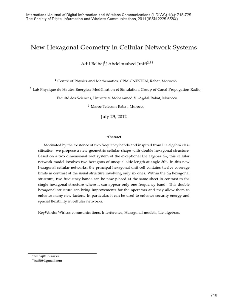 New Hexagonal Geometry in Cellular Network Systems | PDF | Cellular ...