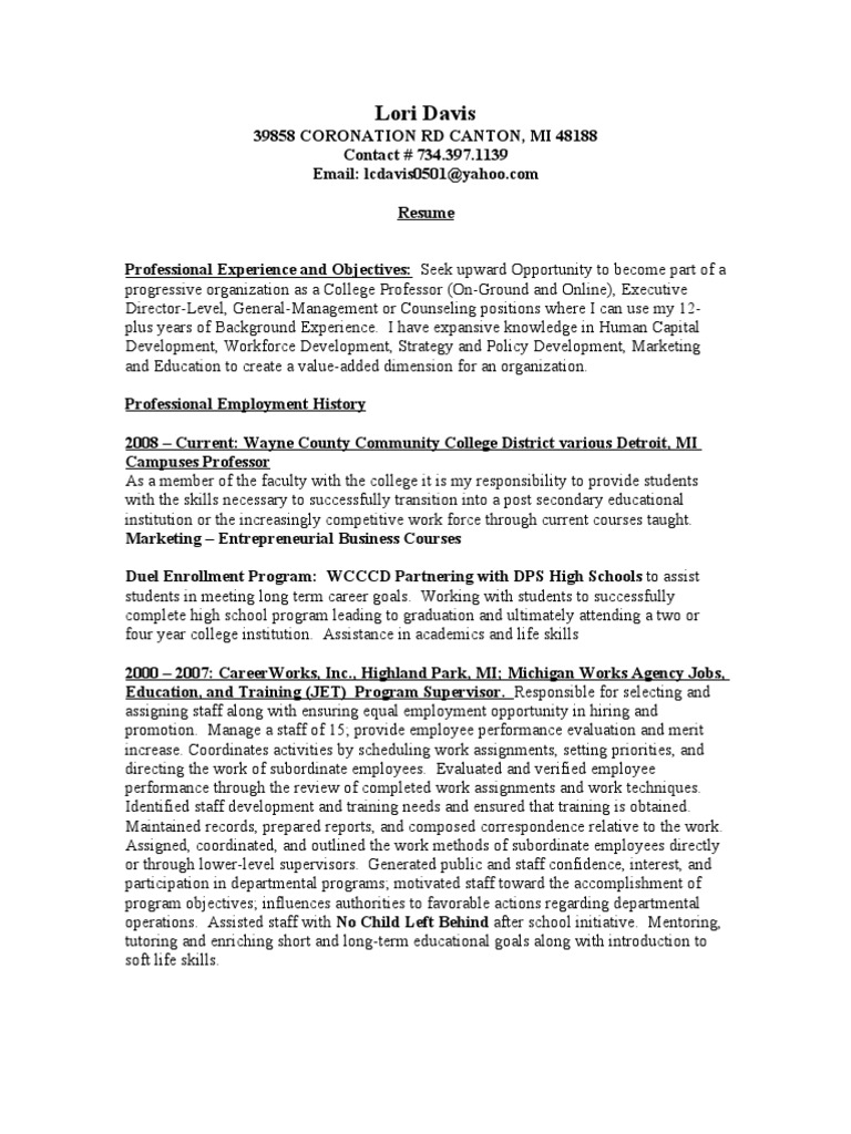 Lori A. Davis Resume Online | PDF | Employment | Sales