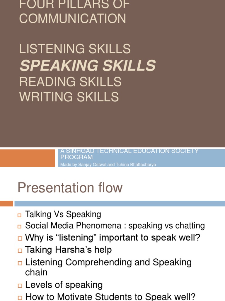 Four Pillars of Communication Speaking Skills | PDF | Expert | Feeling