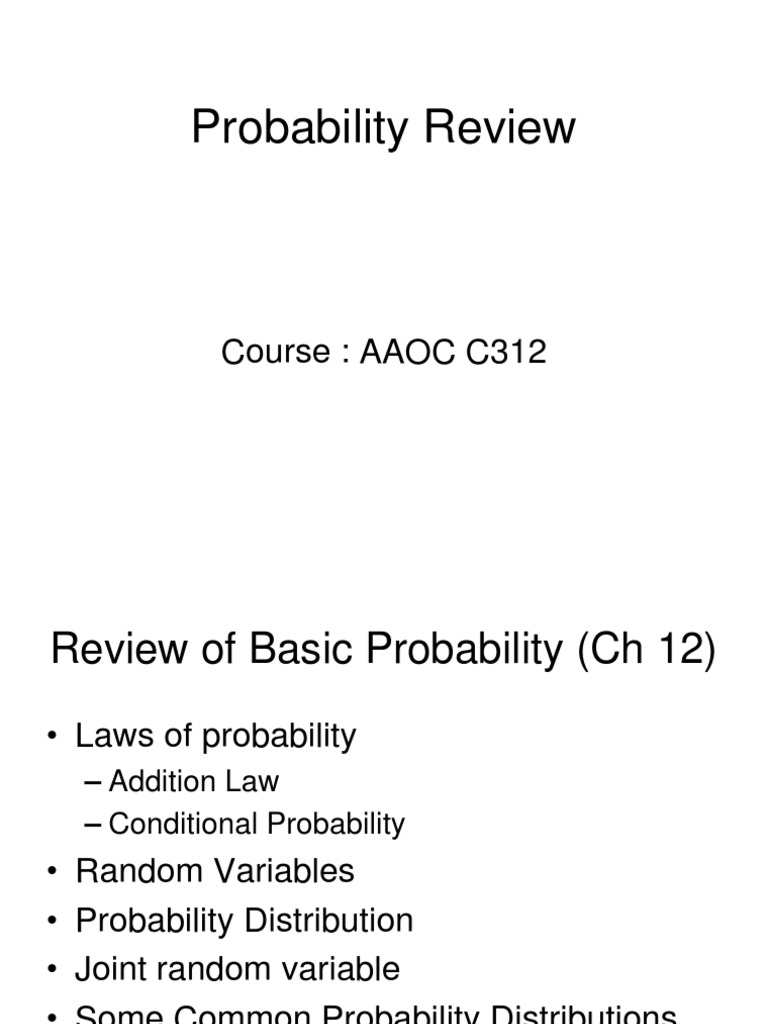Basic Probability Review | PDF | Probability Theory | Normal Distribution