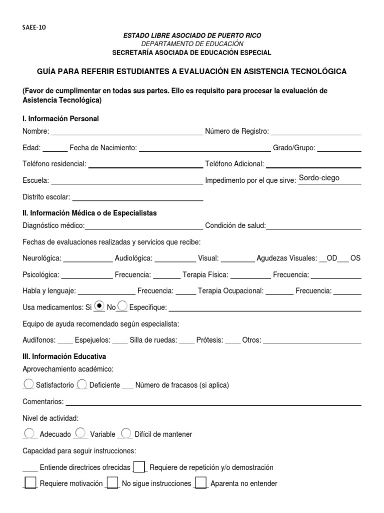 Referido A at Saee-10 | PDF | Lectura (proceso) | Educación especial