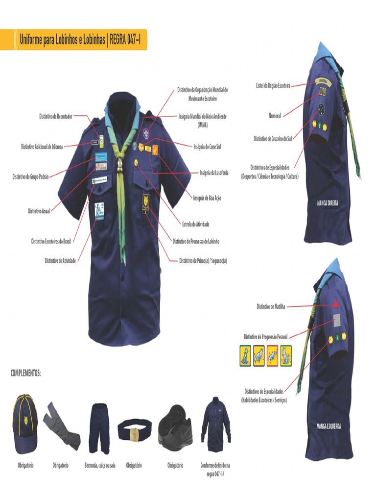 Uniformes e Vestuário Com Distintivos - Escoteiros Do Brasil | PDF