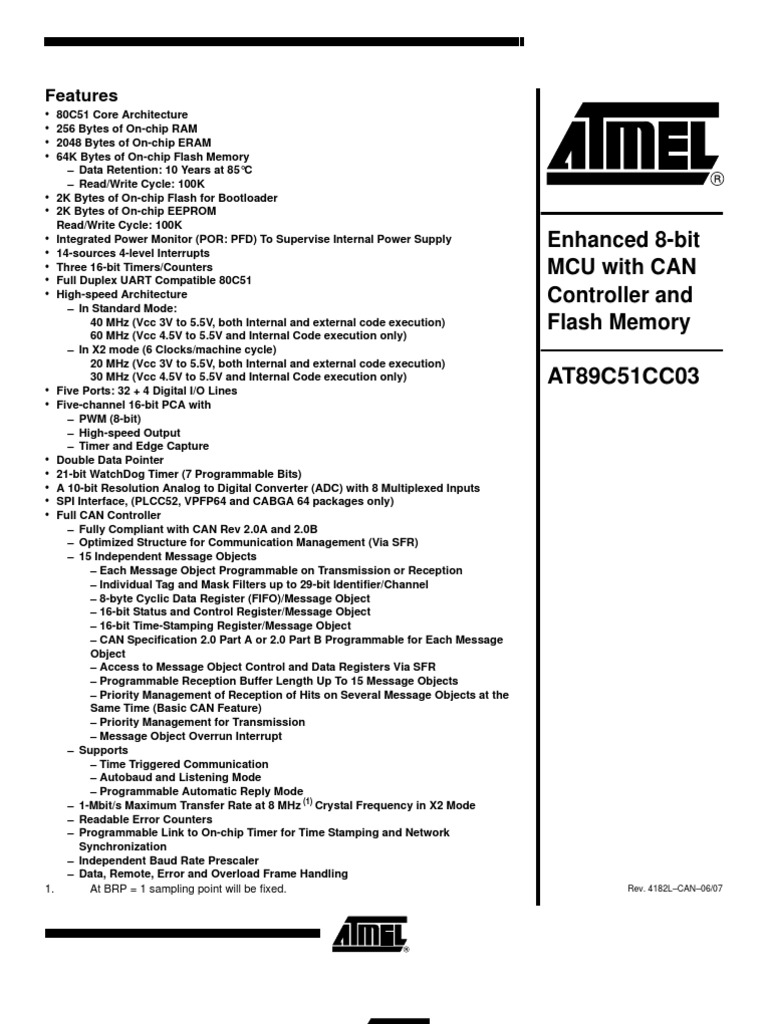 80C51 Core Architecture 256 Bytes of On-Chip RAM 2048 Bytes | PDF ...