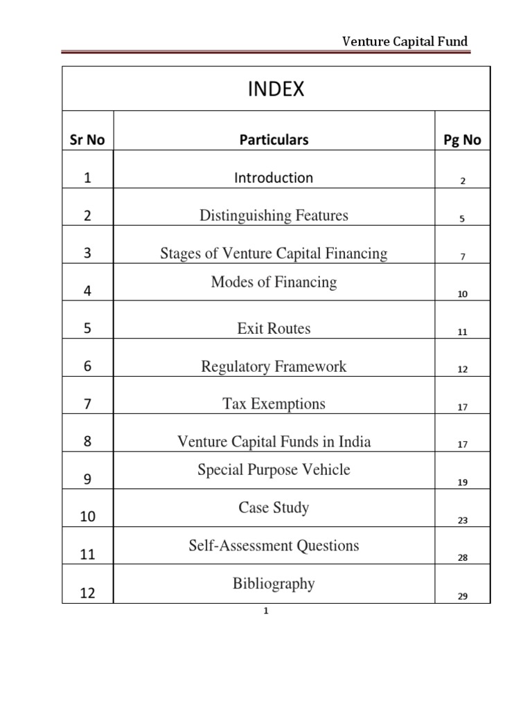 Venture Capital Fund Overview and Insights | PDF | Venture Capital ...