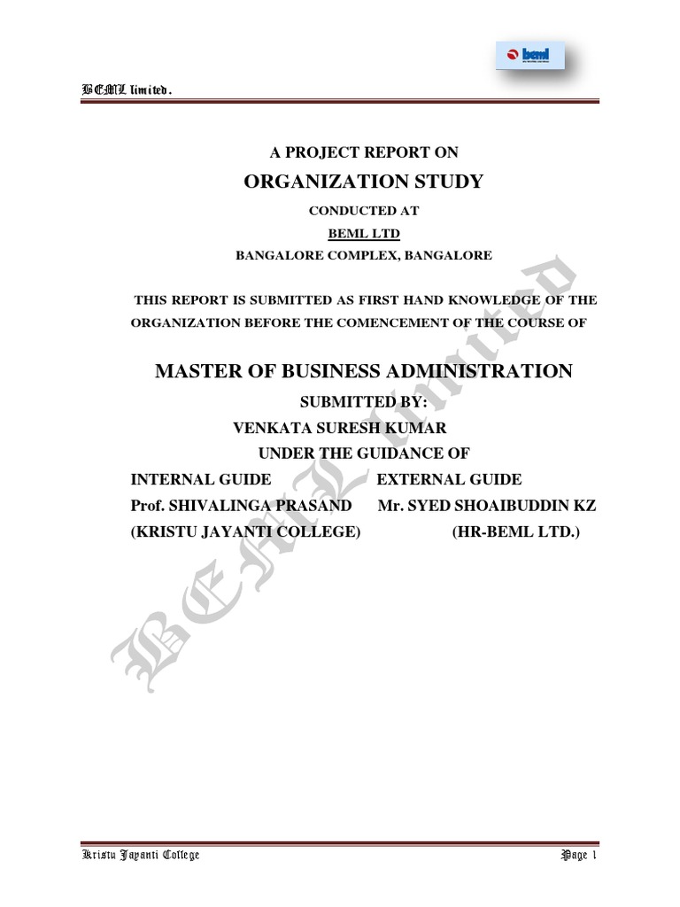 MBA Project | PDF | Invoice | Manufacturing And Engineering