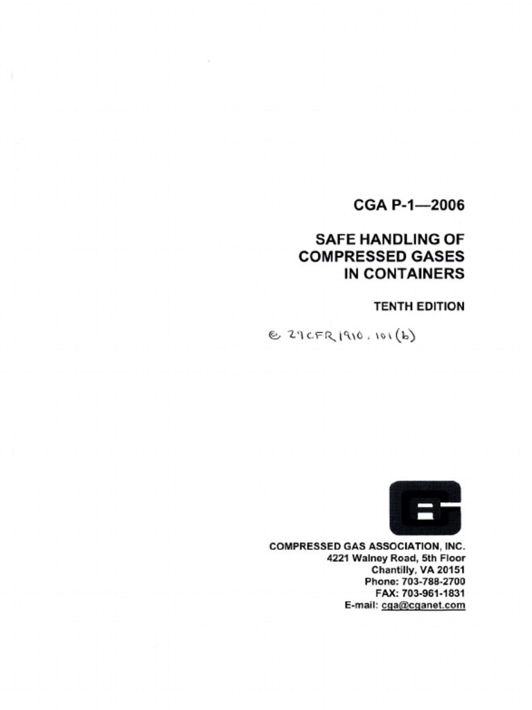 Compressed Gas Association Pamphlet 1965 (2006) | PDF