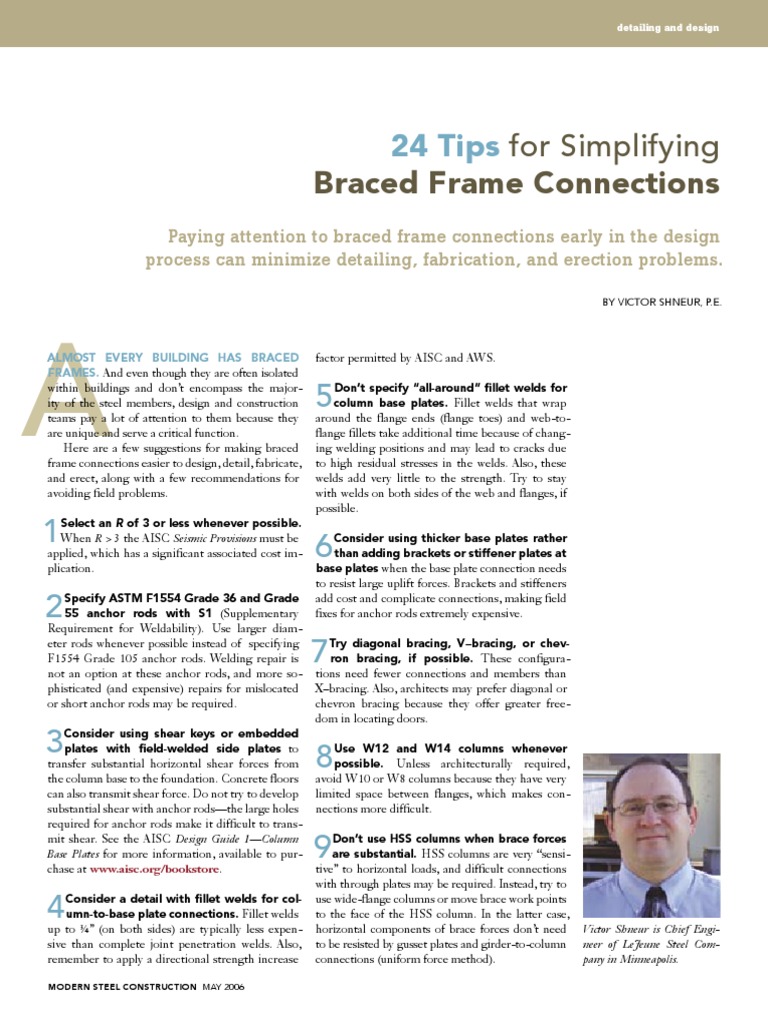 24 Tips For Simplifying Braced Frame Connections | PDF | Structural ...