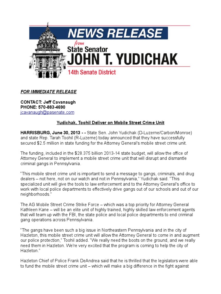 Yudichak Mobile Crime Unit | PDF