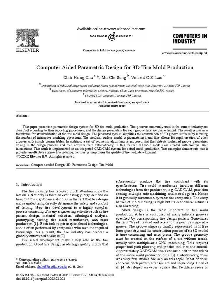Design For 3D Tire Mold | PDF | Tire | Casting (Metalworking)