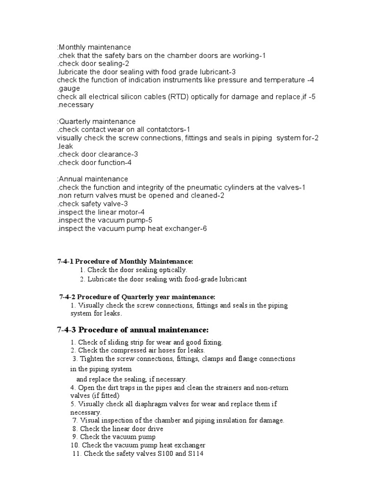 Essential Maintenance Checklist Guide | PDF
