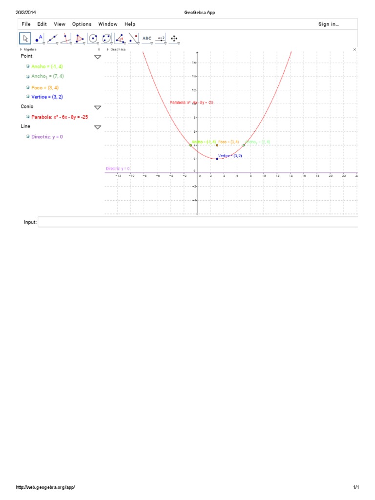 GeoGebra Parabola Equation Guide | PDF