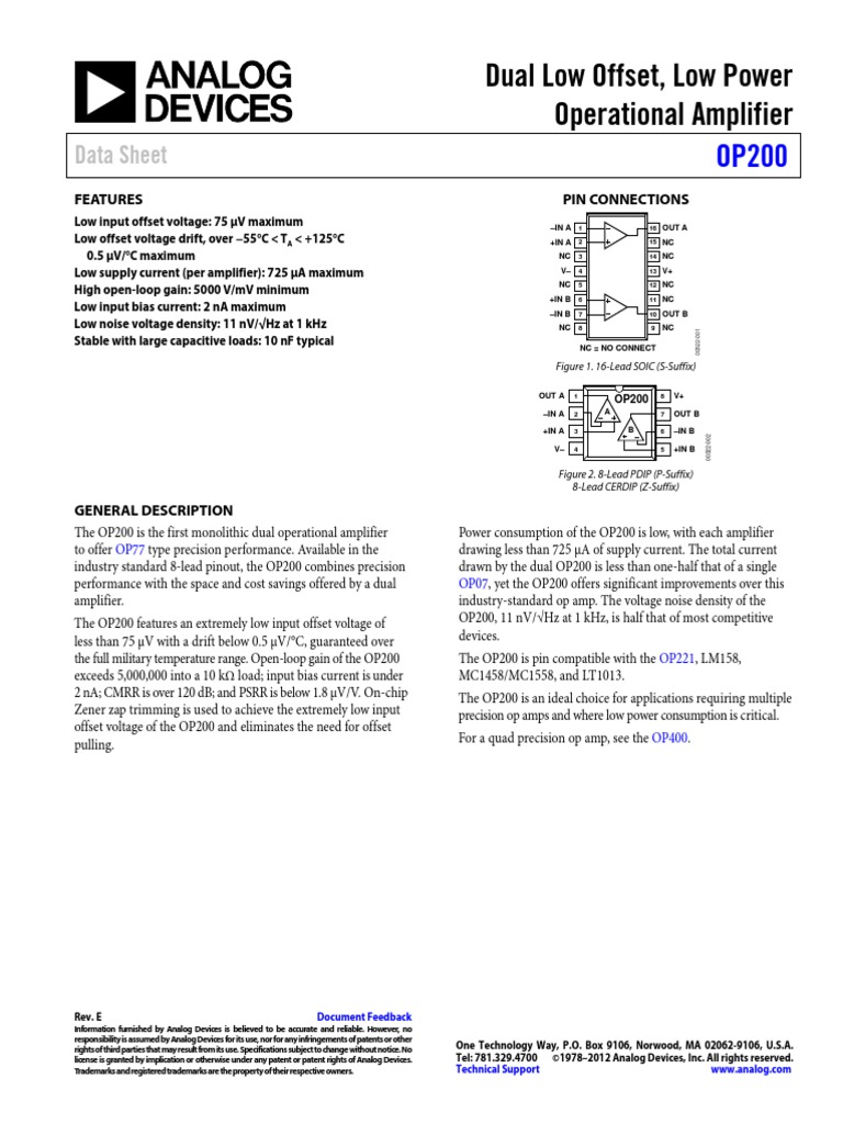 OP200 | Amplifier | Operational Amplifier