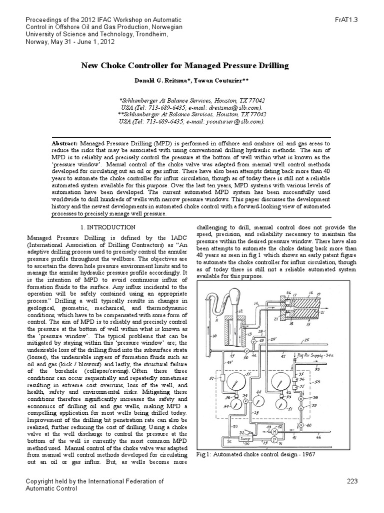 New Choke Controller For Managed Pressure Drilling | PDF | Pump ...