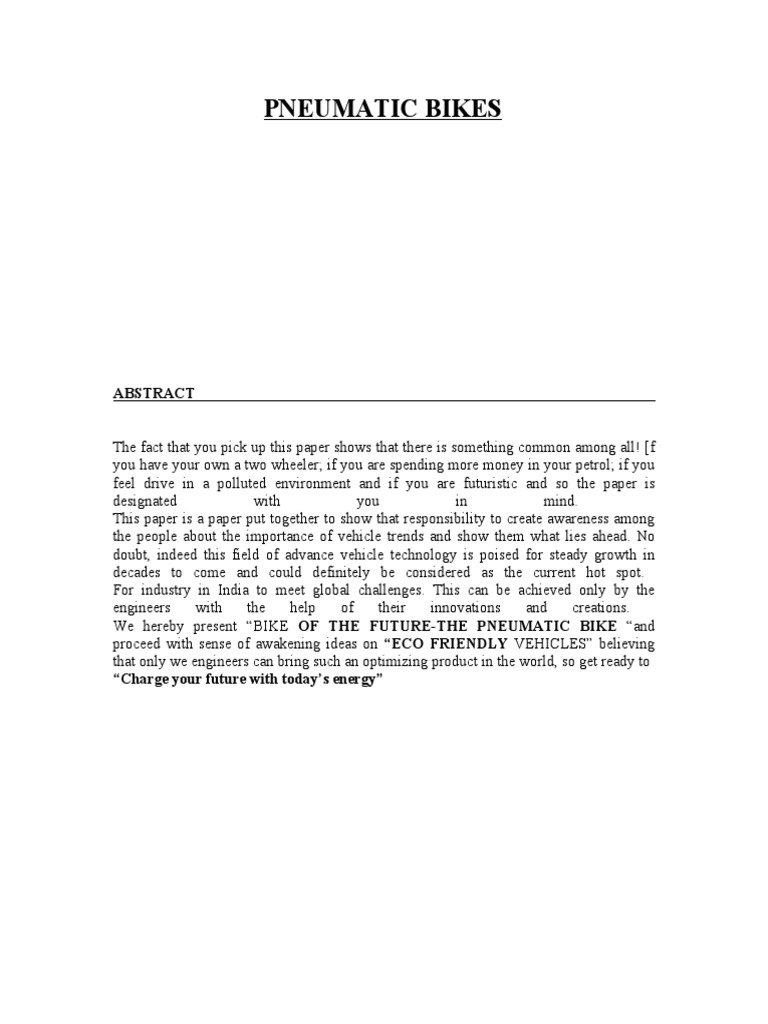 Pneumatic Bike | PDF | Engines | Gas Compressor