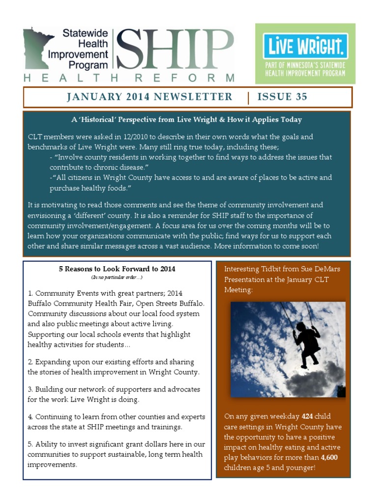 January Newsletter | PDF | Obesity | Wellness