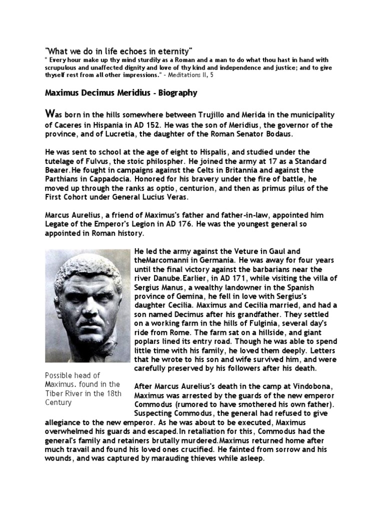 Maximus Decimus Meridius | PDF | Classical Antiquity | Ancient Europe