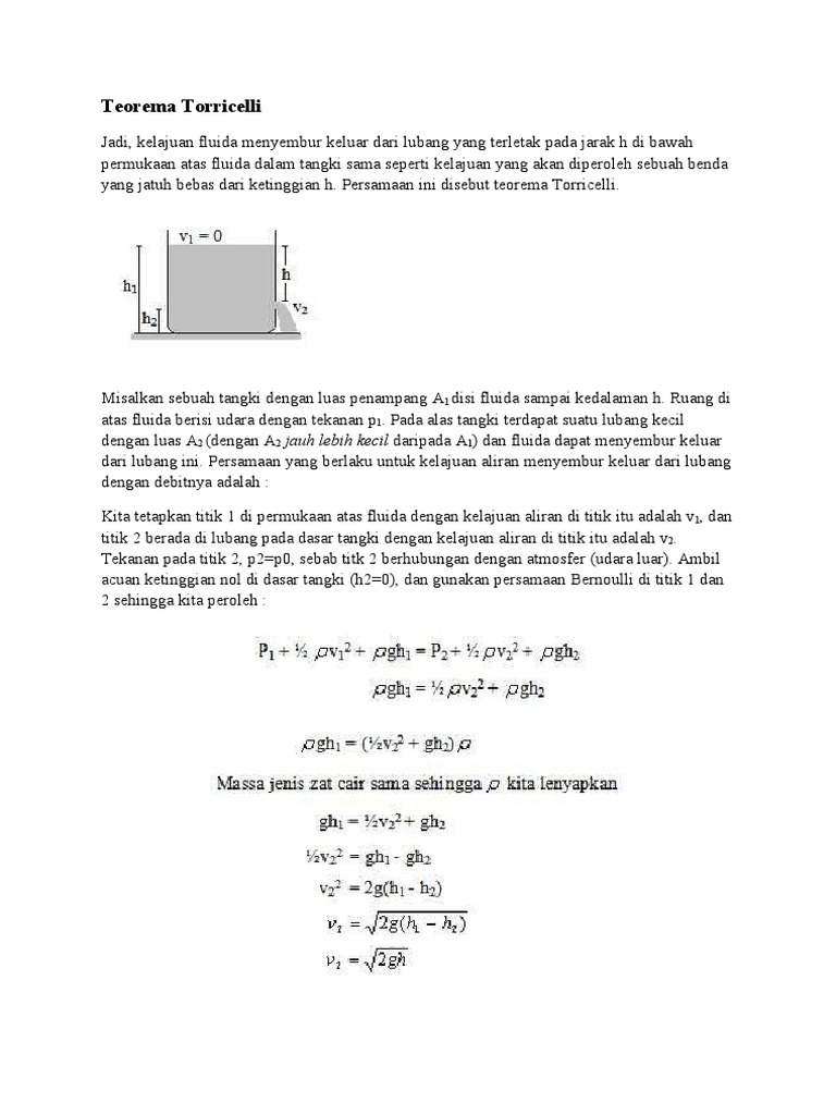 Teorema Torricelli | PDF