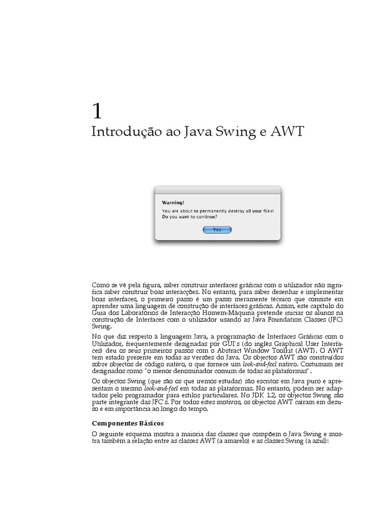 Introdução ao Java Swing e AWT | PDF | Classe (programação de ...