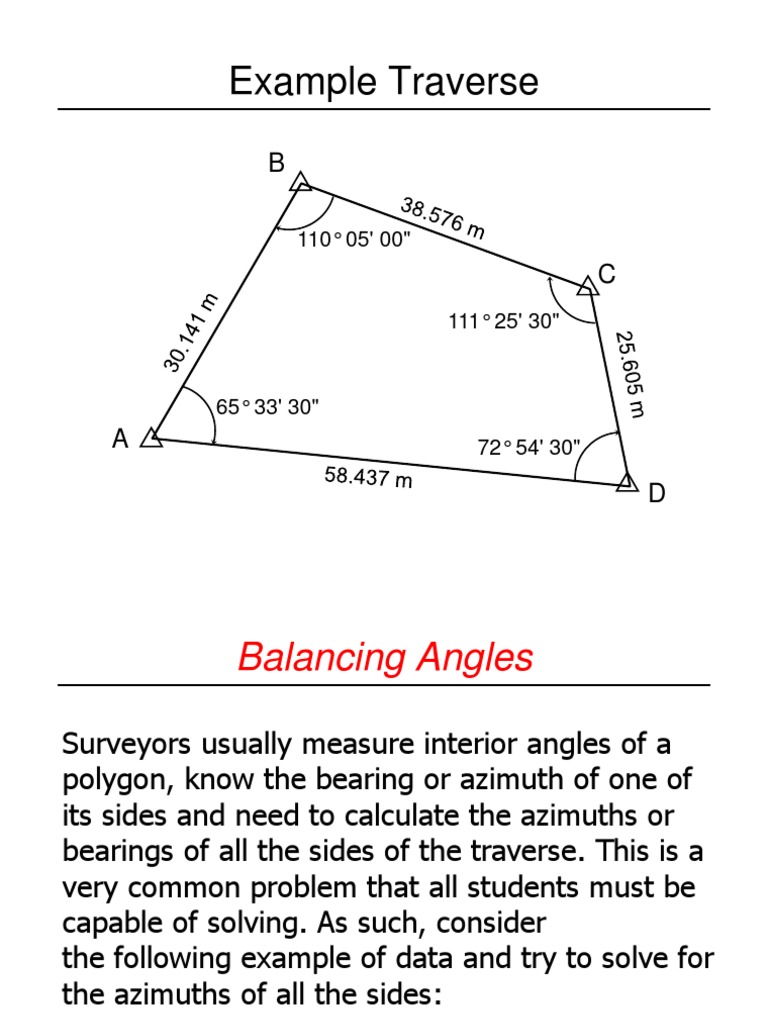 Traverse Computations MLS | PDF | Azimuth | Angle