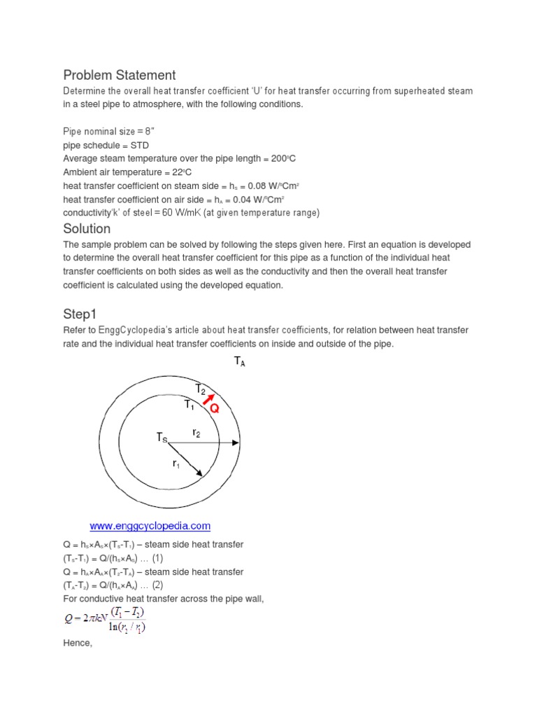 Calculation Of Overall Heat Transfer Coefficient Pdf Heat Transfer