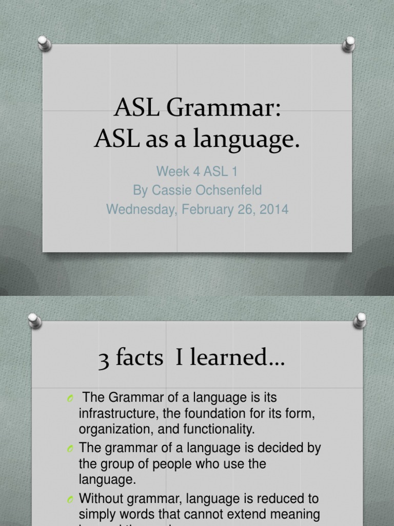 Understanding ASL Grammar Basics | PDF