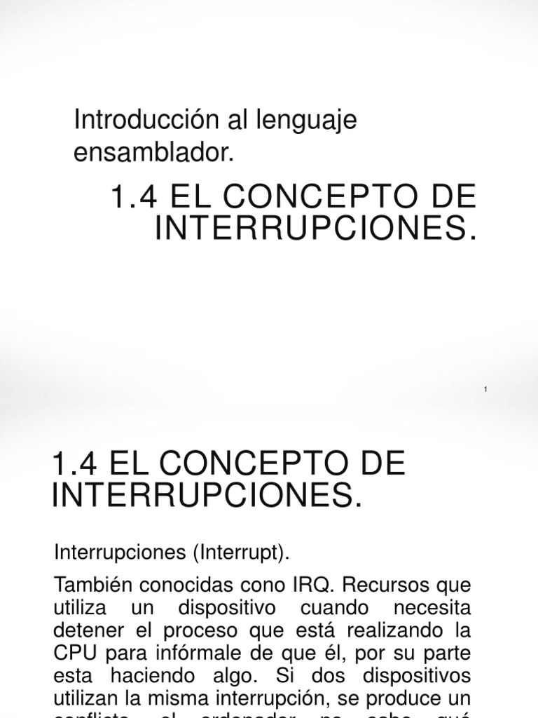 1.4 Al 1.7 El Concepto de Interrupciones | PDF | Sistema operativo | Programa de computadora