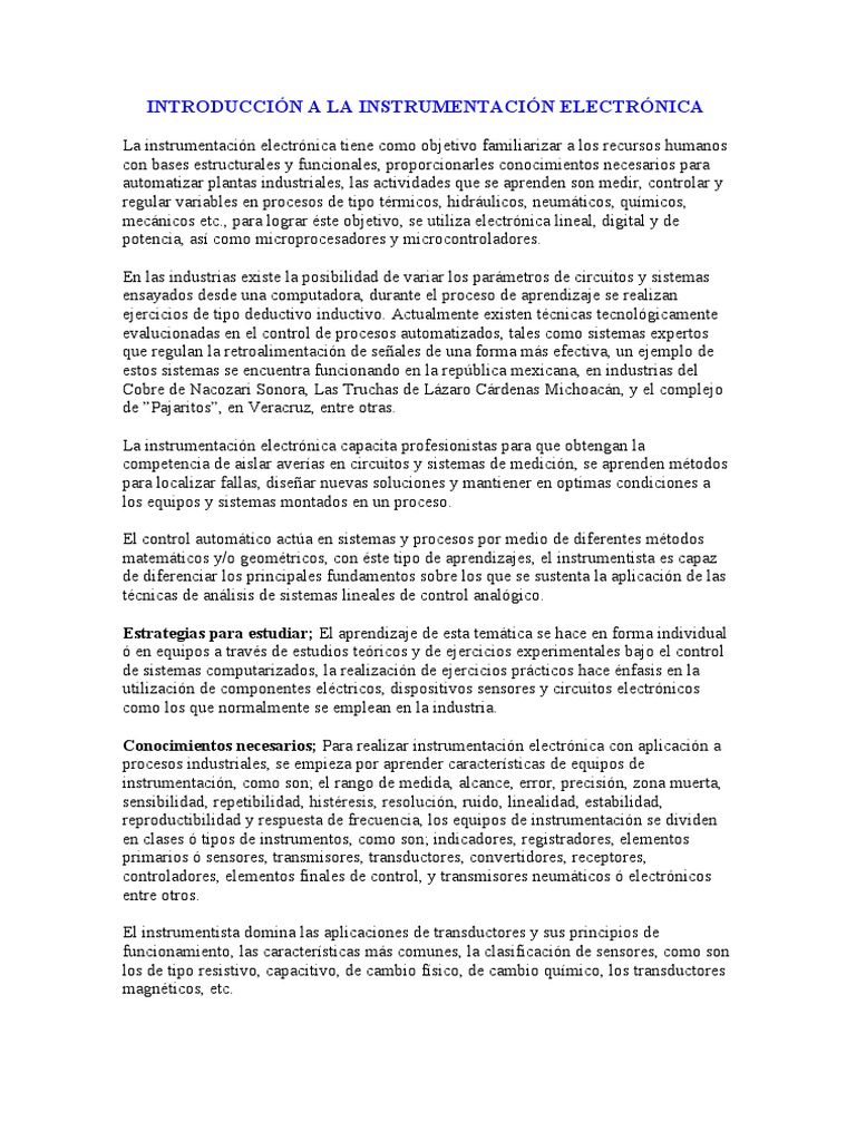 Introducción A La Instrumentación Electrónica | PDF | Electrónica ...