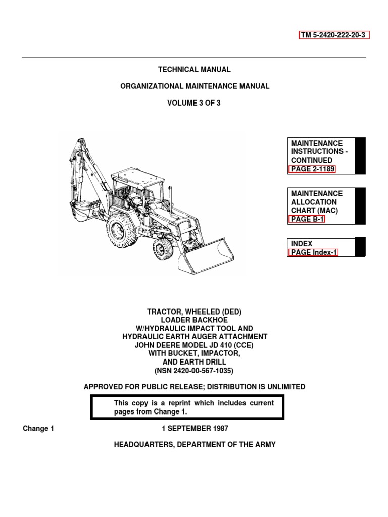 TM 5-2420-222-20-3 John Deere JD 410 Backhoe Loader | Download Free PDF | Loader (Equipment) | Valve