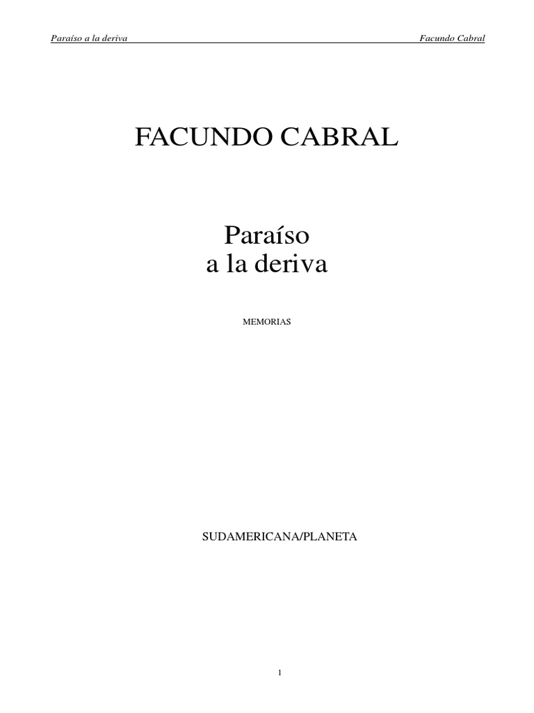Facundo Cabral - Paraíso A La Deriva | PDF