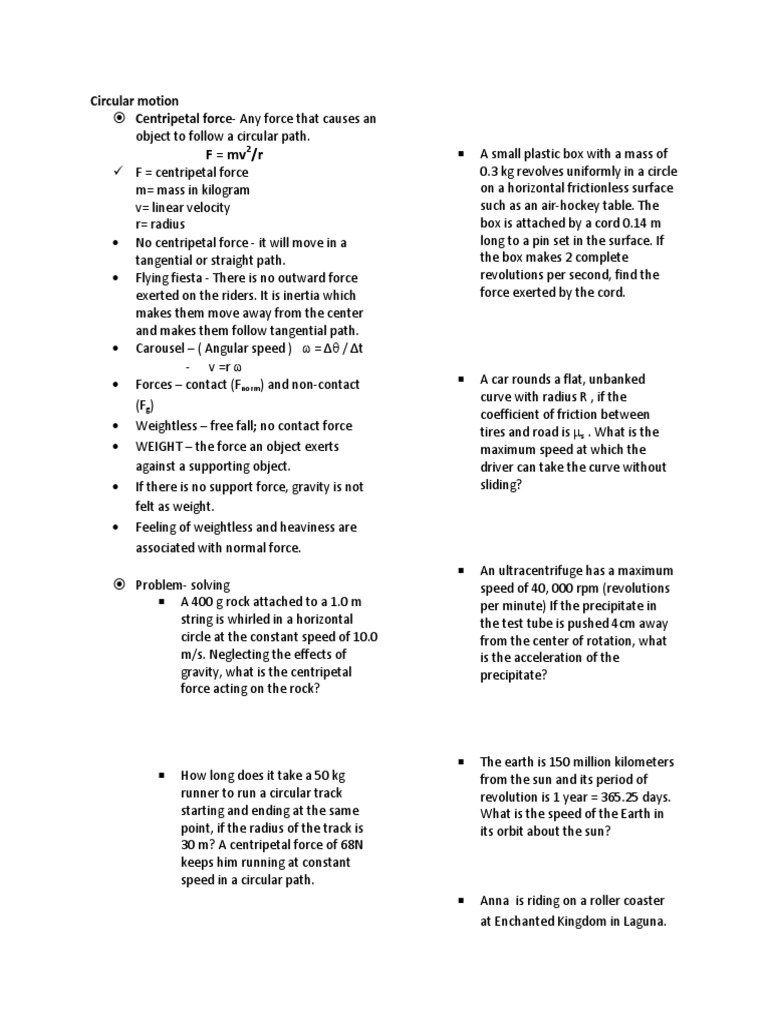 Circular Motion | PDF | Force | Physical Phenomena
