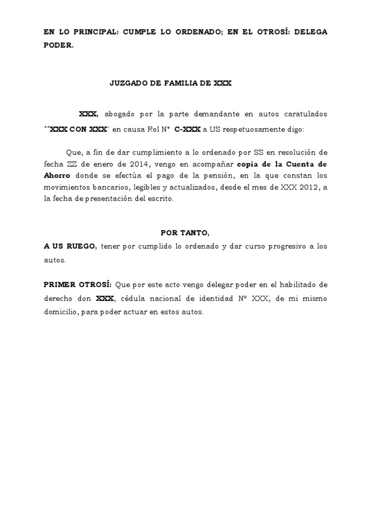 Modelo Escrito Cumple Lo Ordenado | PDF