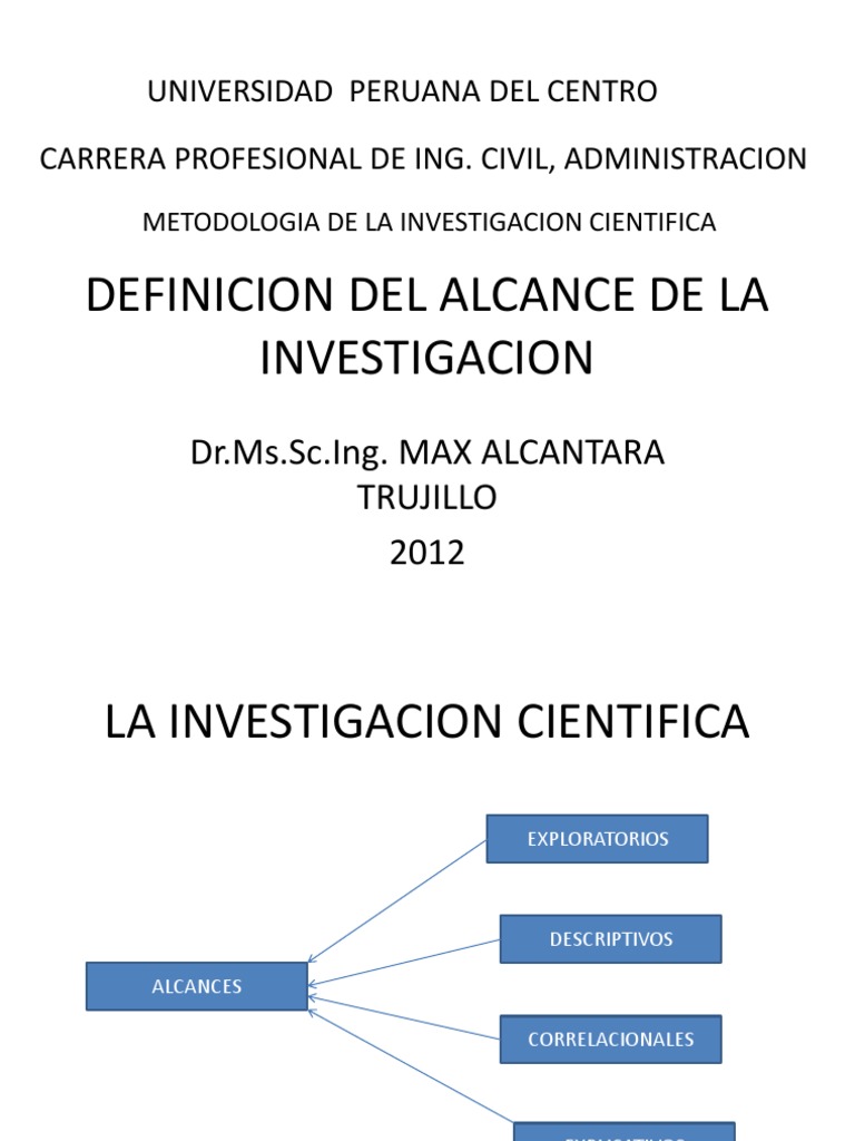 Definicion Del Alcance de La Investigacion 5 | Conocimiento | Teoría