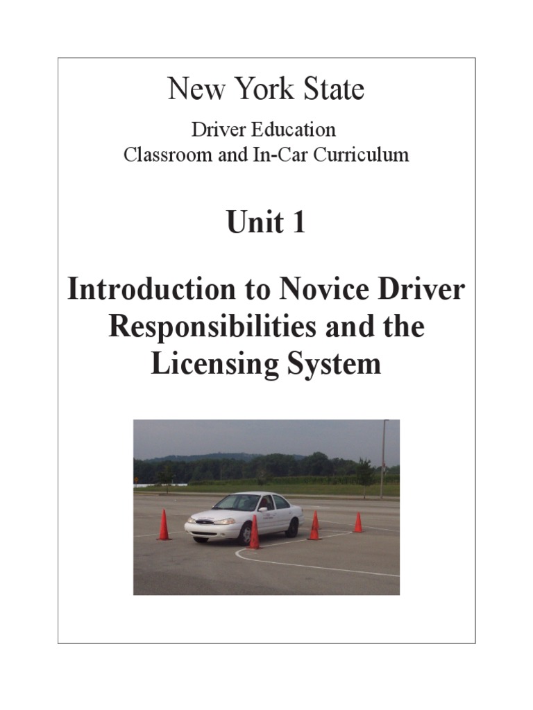 1 Nysdtsea Unit 1 Introduction To Novice Driver Responsibilities and ...