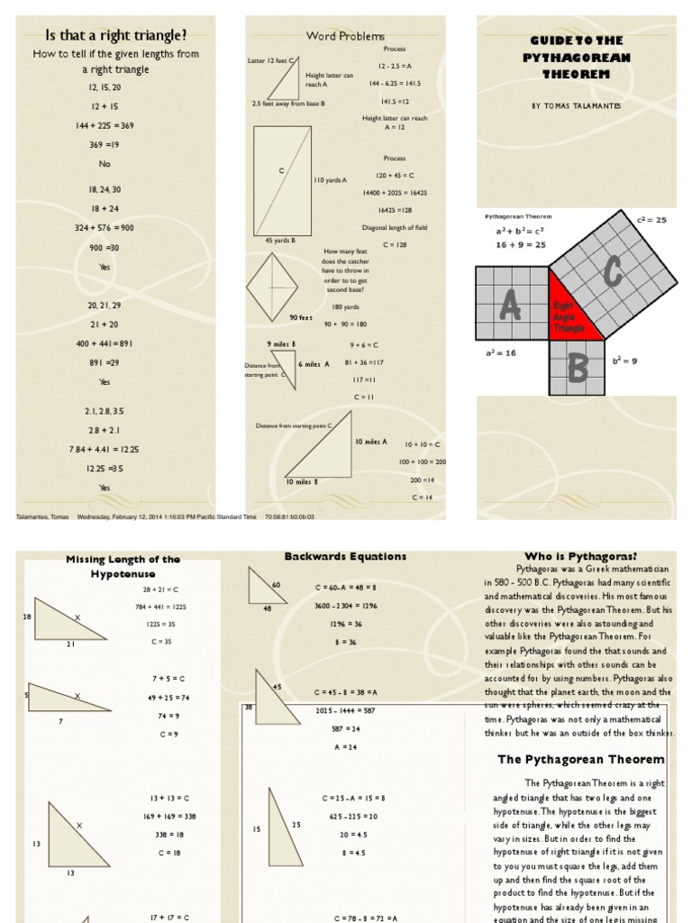 Understanding Right Triangles and Pythagorean Theorem | PDF ...