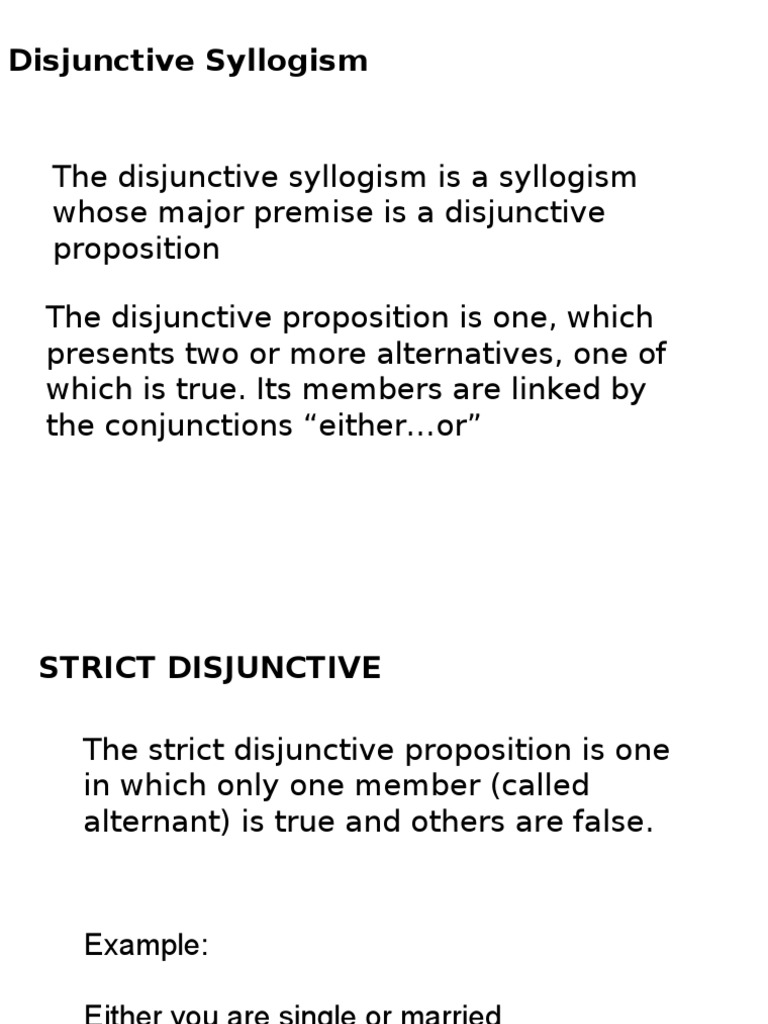 Disjunctive And Conjunctive Proposition