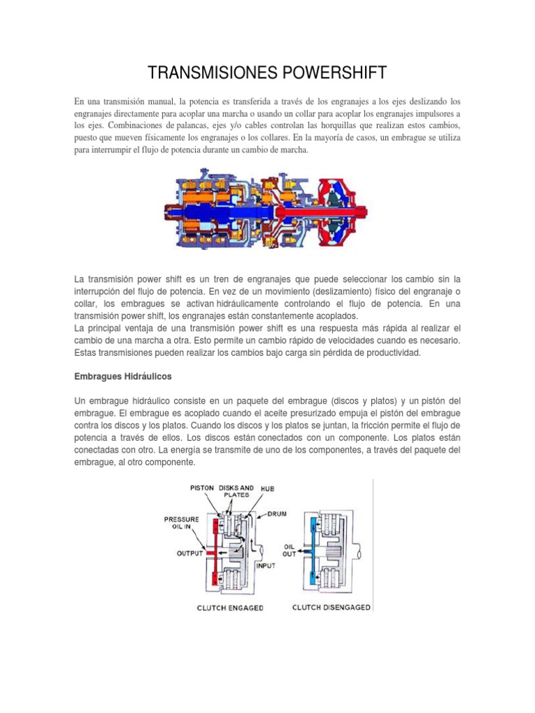 Transmisiones Powershift | PDF | Transmisión (Mecánica) | Embrague