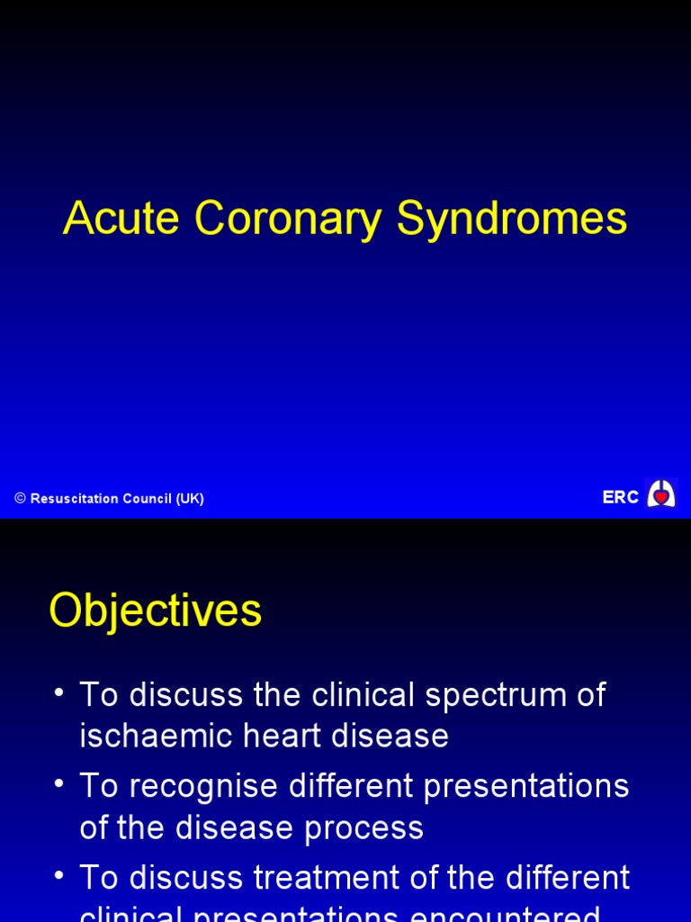 ERC ALS Lecture 3 Coronary Syndromes | PDF | Myocardial Infarction ...