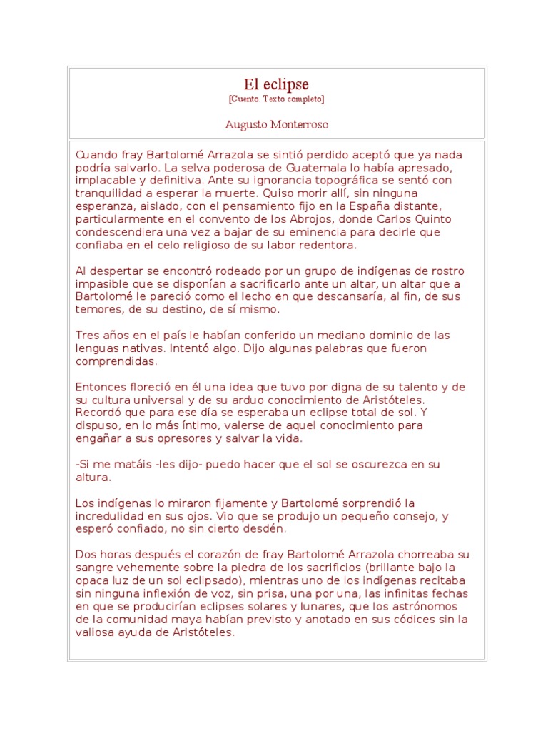 El Eclipse - CUENTO | PDF