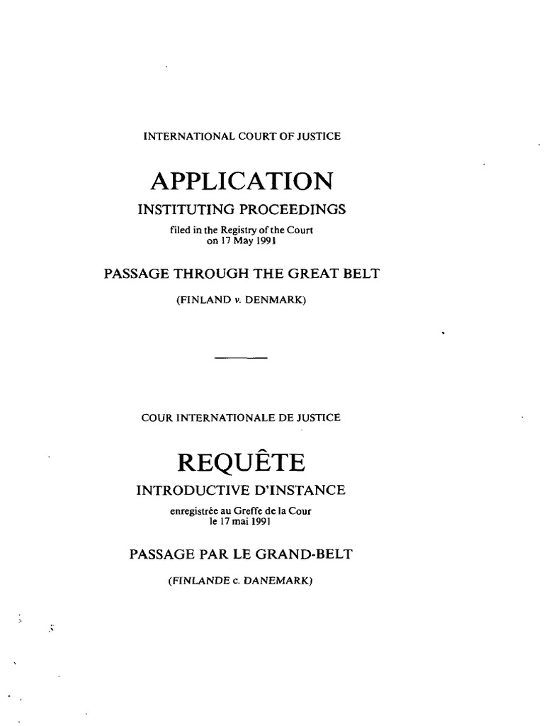 Application: Instituting Proceedings | PDF | Baltic Sea | Government