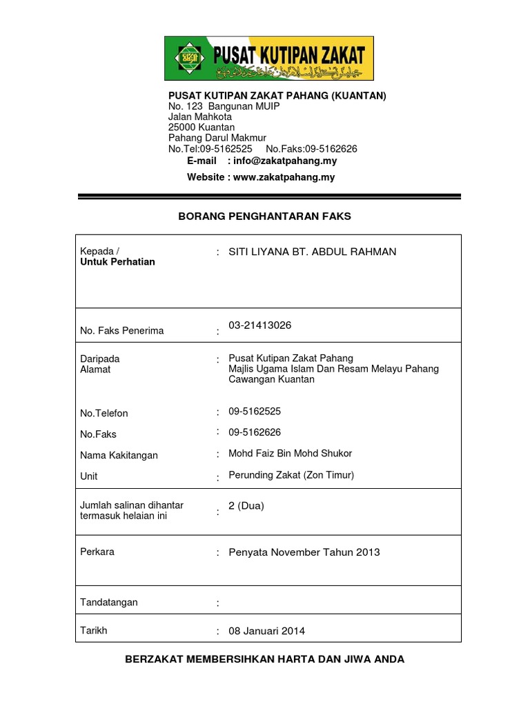 Borang Fax | PDF