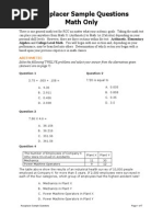 Sample PERT Math Practice TEST | PDF | Polynomial | Mathematical Objects