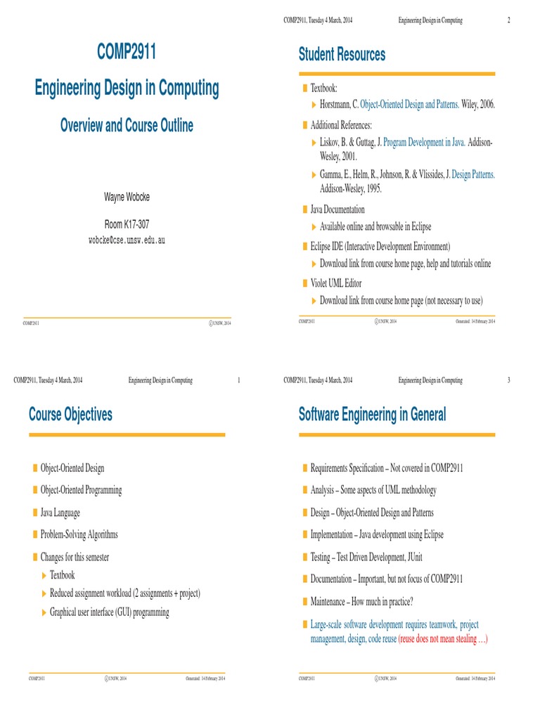 COMP2911 Engineering Design in Computing: Student Resources | PDF | Graphical User Interfaces ...