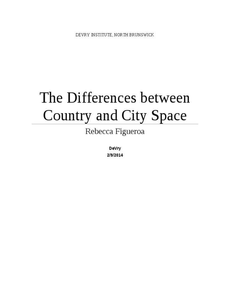 City Vs Country | PDF | Leisure