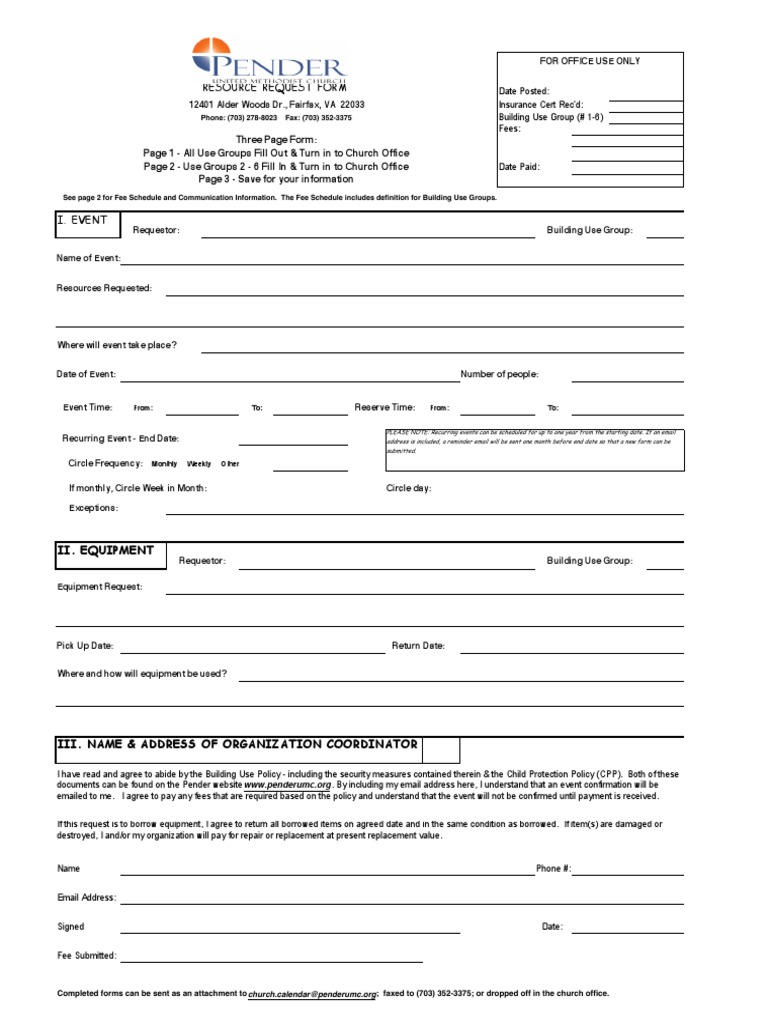 Resource Request Form | Download Free PDF | Fee | Insurance
